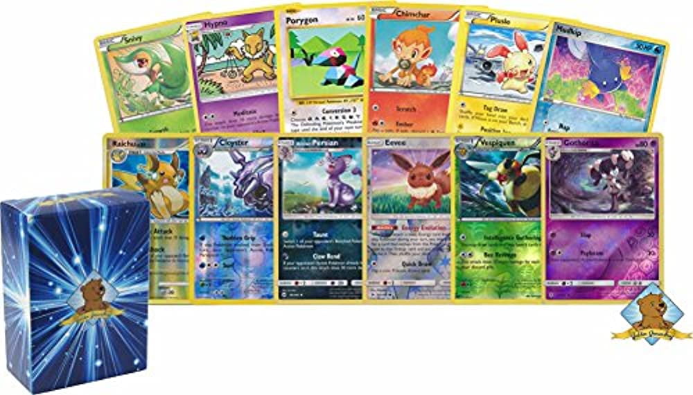 100 Assorted Pokemon Cards 8 Reverse Foil Cards 92 Common Uncommon ...