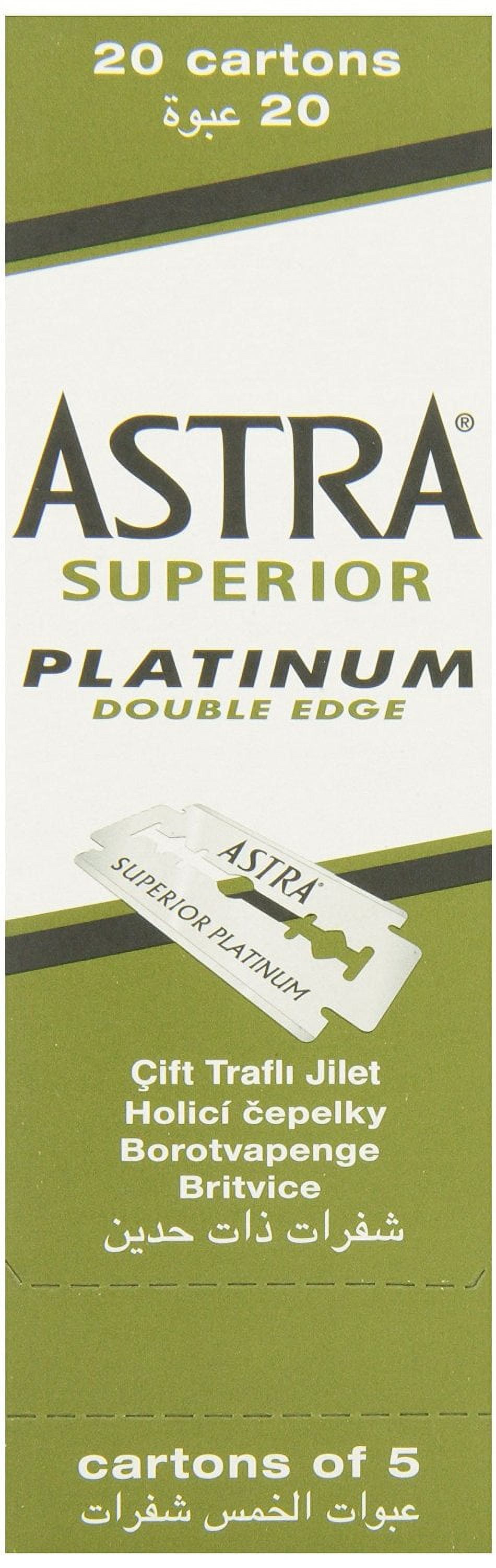 100 Astra Superior Premium Platinum Double Edge Safety Razor Blades ...