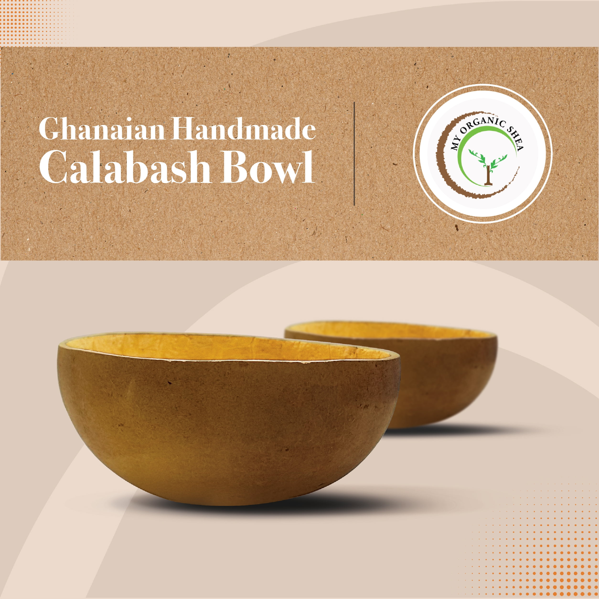 100% Authentic Ghanaian Handmade Calabash Bowl/Cup, Medium (4.5 - 5.5 ...