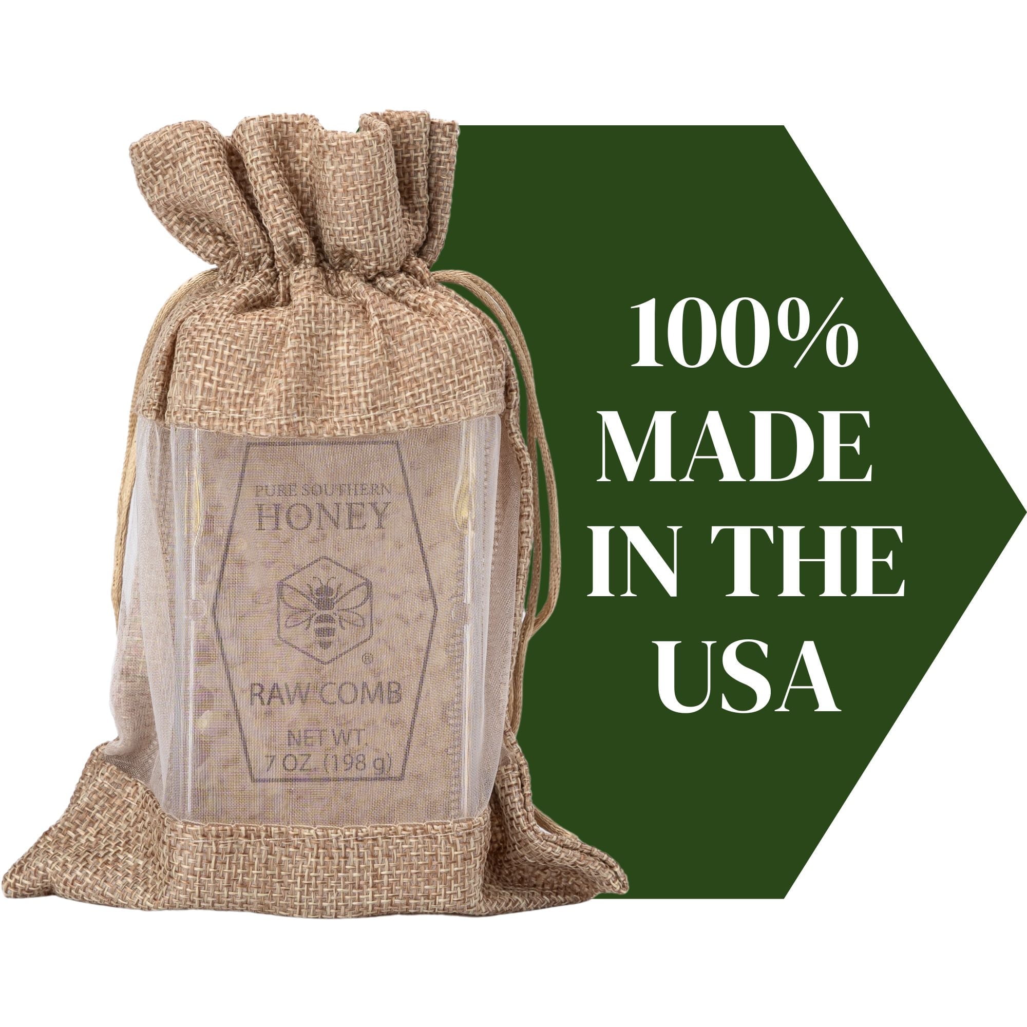 100% USA–Made [7 oz] Raw Unfiltered Honeycomb Gift Bag, Pure Southern ...