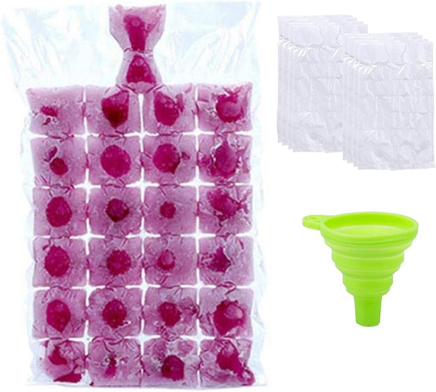 100 Bags Disposable Ice Cube Bags,Stackable Easy Release Ice Cube Mold ...