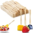 100 Bamboo Appetizer Forks, 3.5" Disposable Bamboo Fork for Charcuterie ...