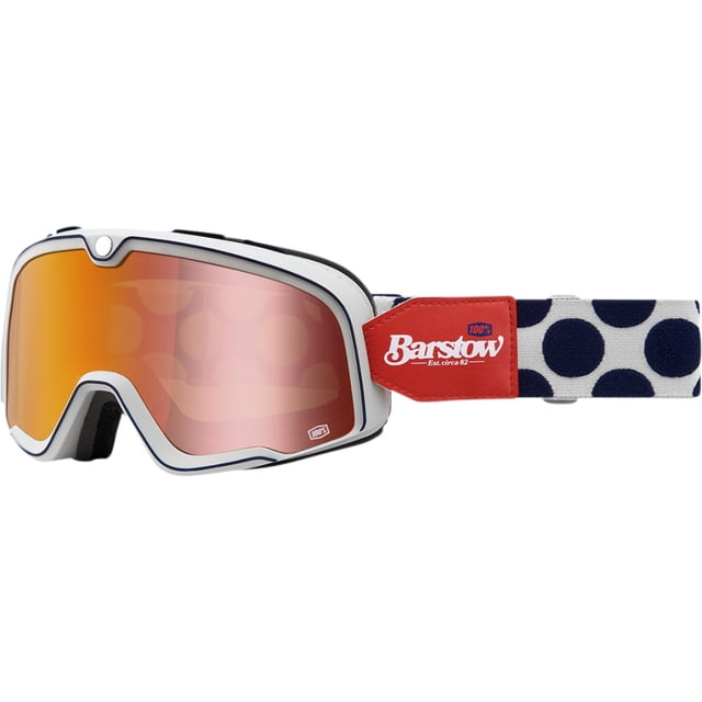 100% Barstow Hayworth Goggles (OSFM, Hayworth/Black/White / Red Lens ...