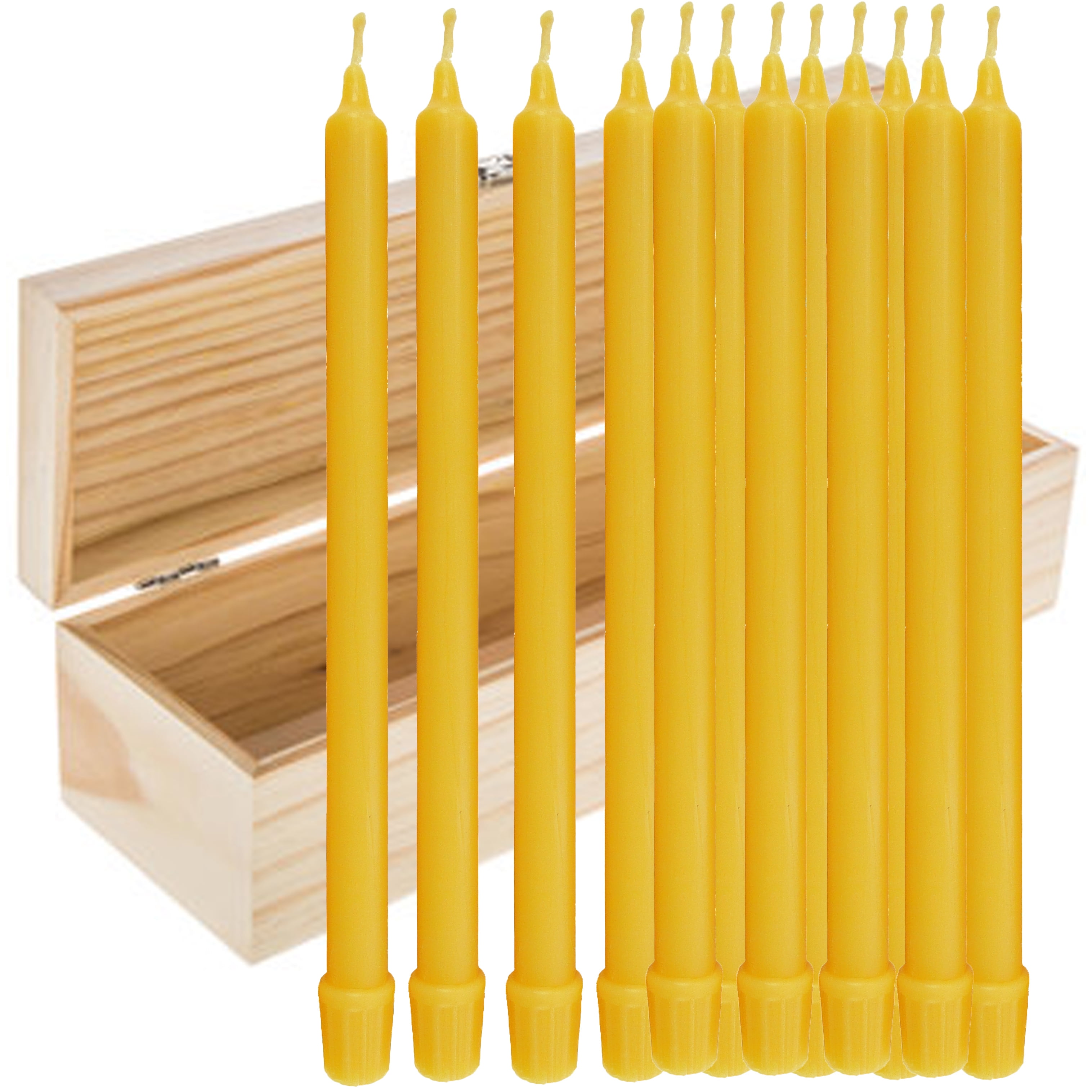 100% Beeswax Candles (Set of 12 in Box) Organic Hand Made - 11 Inch ...