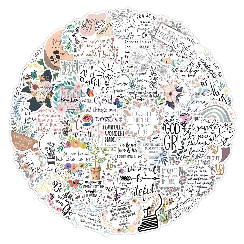 100 Bible inspirational classical Chinese stickers luggage waterproof ...