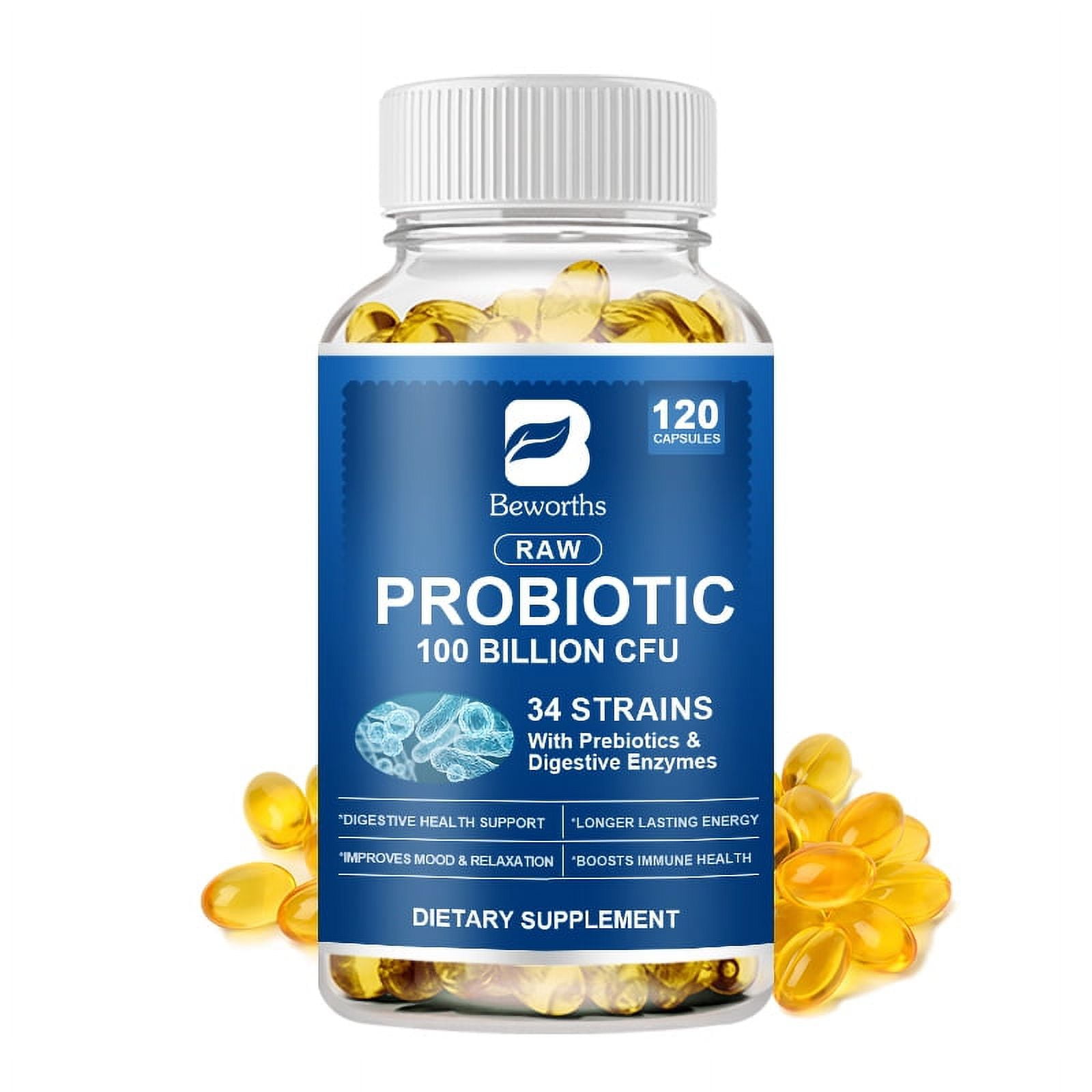 100 Billion CFU Probiotic for Women and Men - 120 Count - Digestive ...