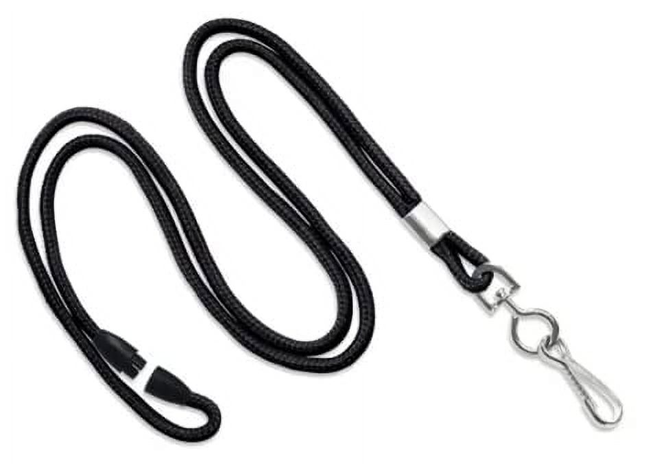 100 Black 1/8" Breakaway Lanyards w/Swivel Hook [2137-2001] - Walmart.com