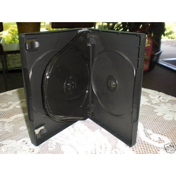 100 Black 27mm Quad Multi-4 Disc DVD Case w/Sleeve & Booklet Clips ...