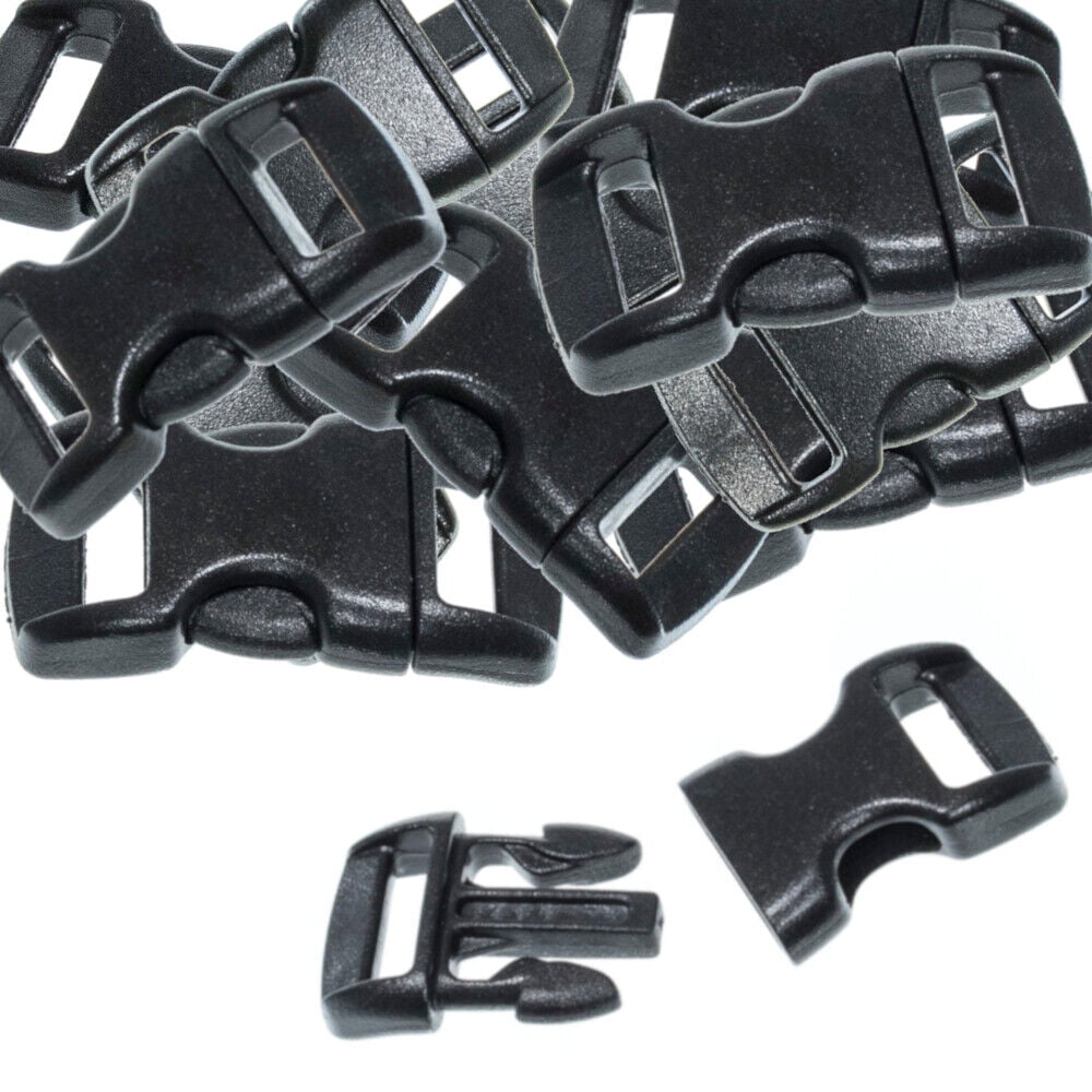 100 Black 3/8" Buckles for Paracord Bracelets Side Release Buckles ...