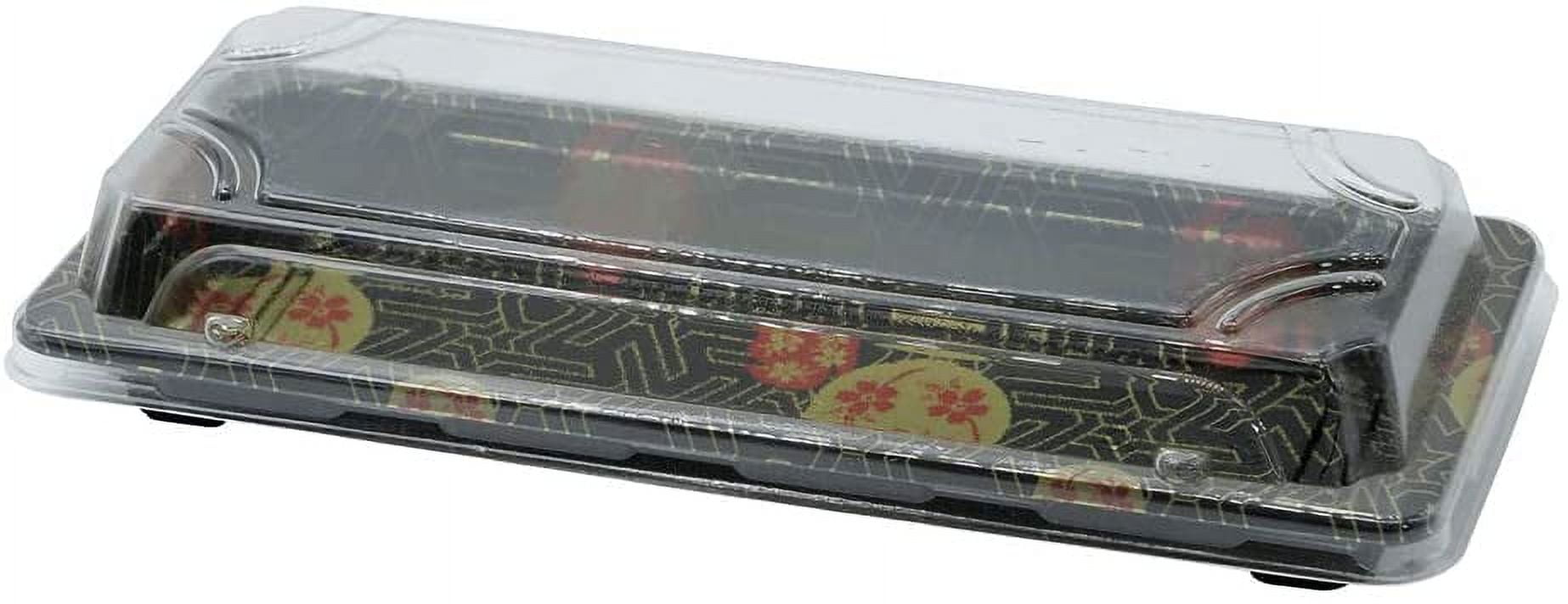 Free Shipping! [100] Black Sushi Trays with Lids 8.75 x 3.75 Inch ...