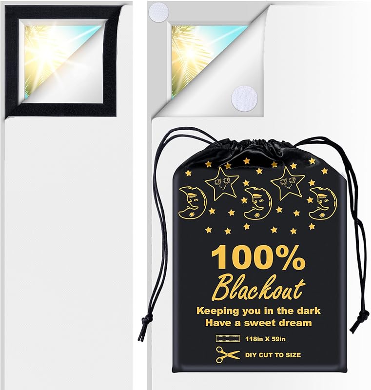 100% Blackout Blind Curtains Window Cover [157" x 59" XXL] [DIY Cut to ...