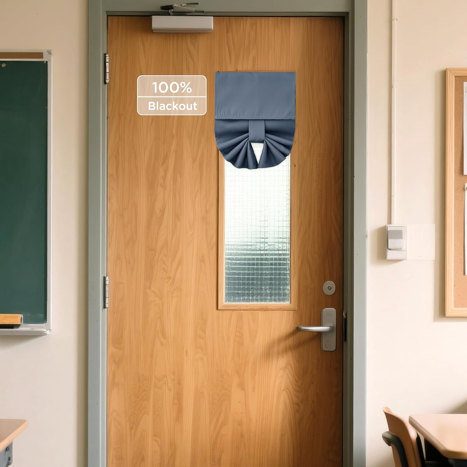 100% Blackout Classroom Door Curtain, Lockdown Shade Window Covering ...