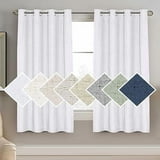 100% Blackout Curtain for Bedroom 63 Inches Long Grommet Linen Face ...