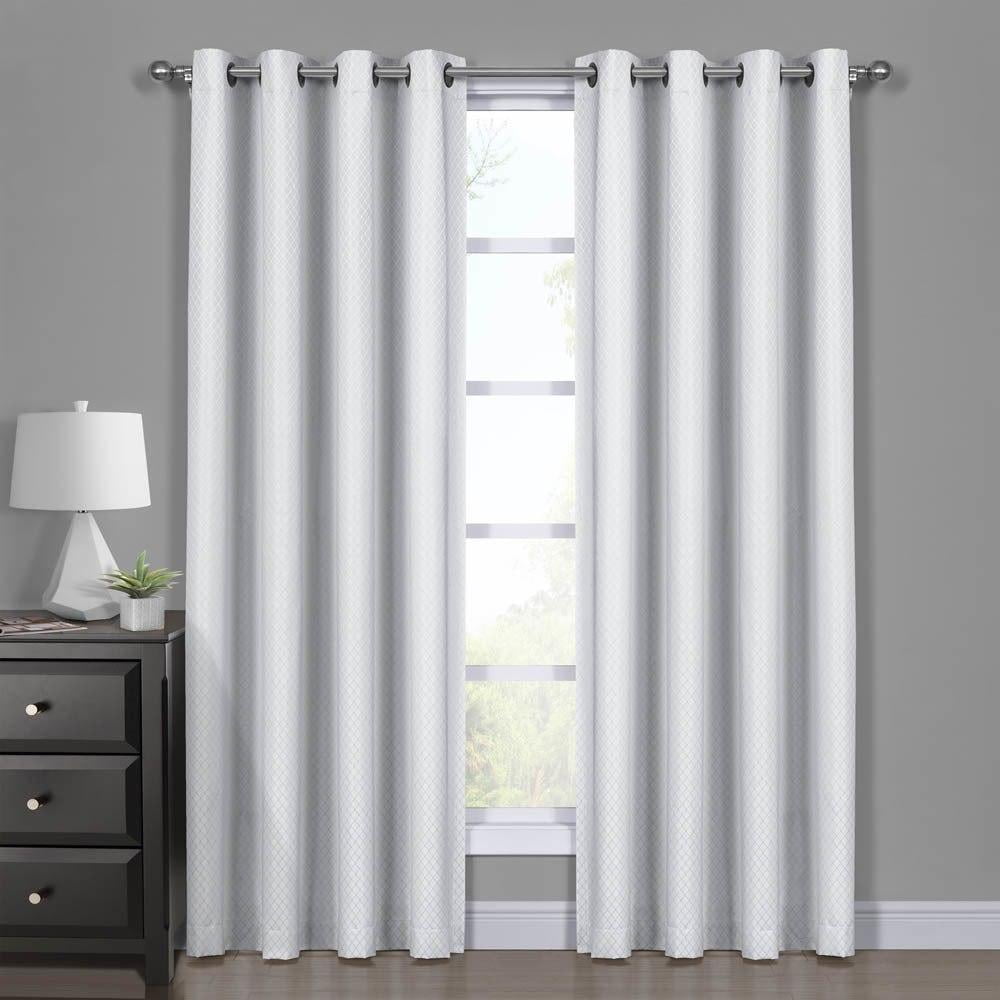 100% Blackout Curtain - Diamond Jacquard Woven Drape Theme (Set of 2 ...