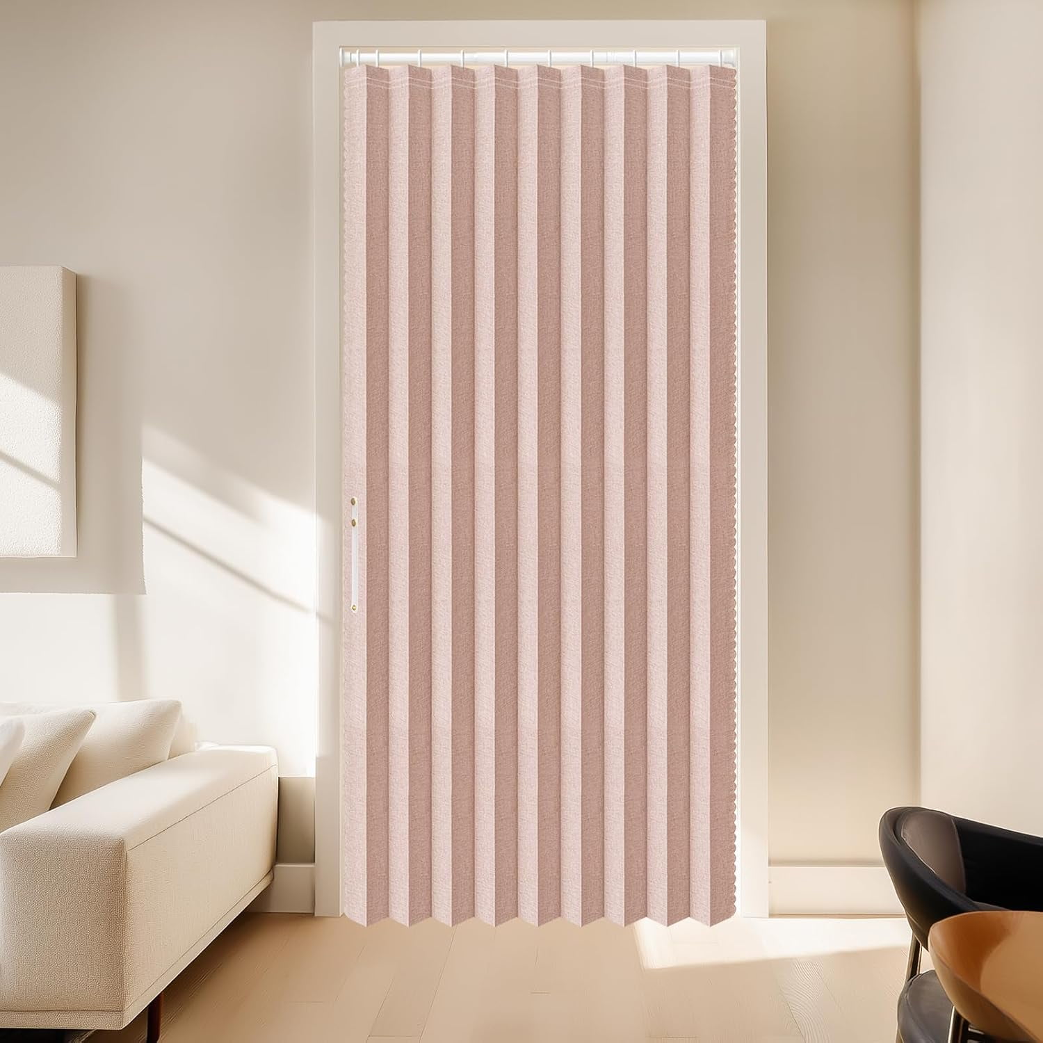 100% Blackout Curtain for Door Invisible Accordion Doors Interior ...