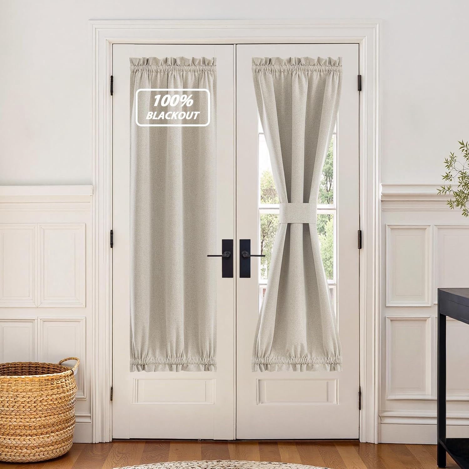 100% Blackout Curtain for Door Window - Privacy Room Darkening Shade ...