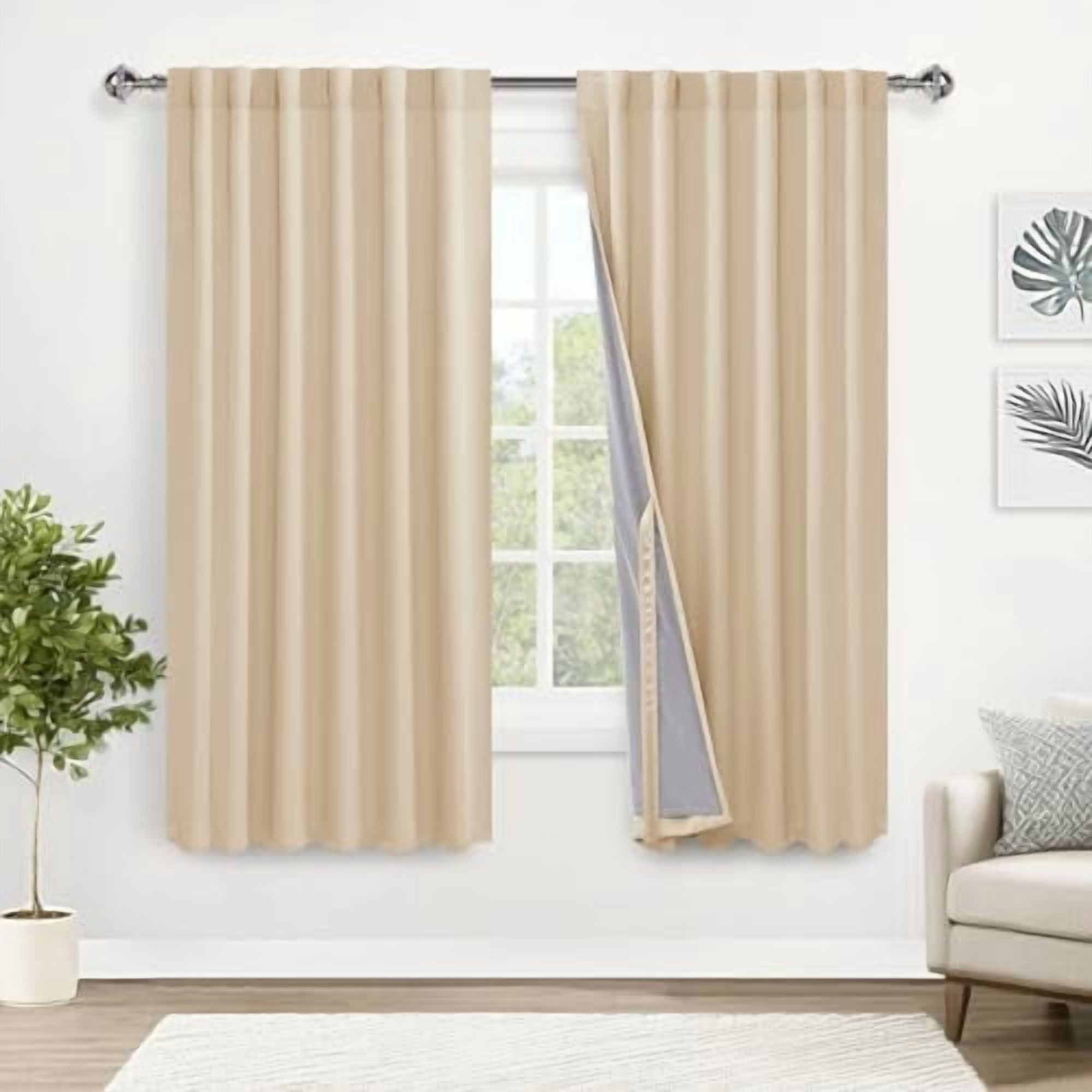 100% Blackout Curtain Panels - Rod Pocket & Back Tab Thermal Insulated ...