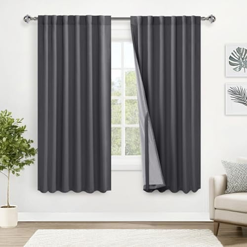 100% Blackout Curtain Panels - Rod Pocket & Back Tab Thermal Insulated ...