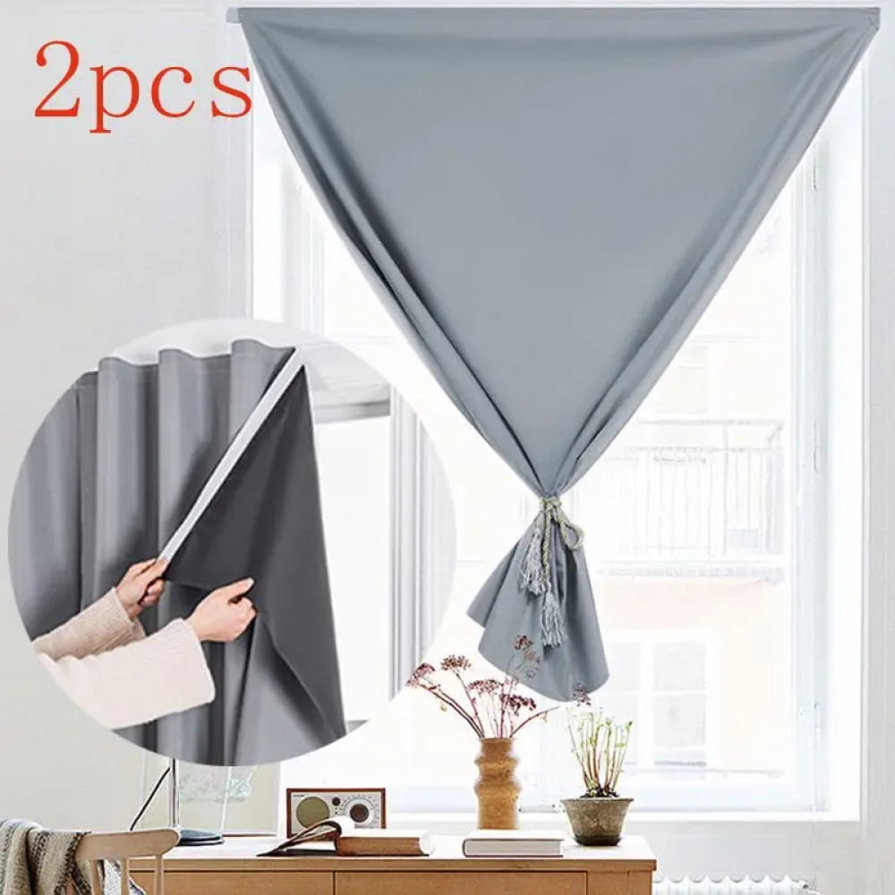 100% Blackout Curtain Self Adhesive Punch Free Bedroom Sunshade ...