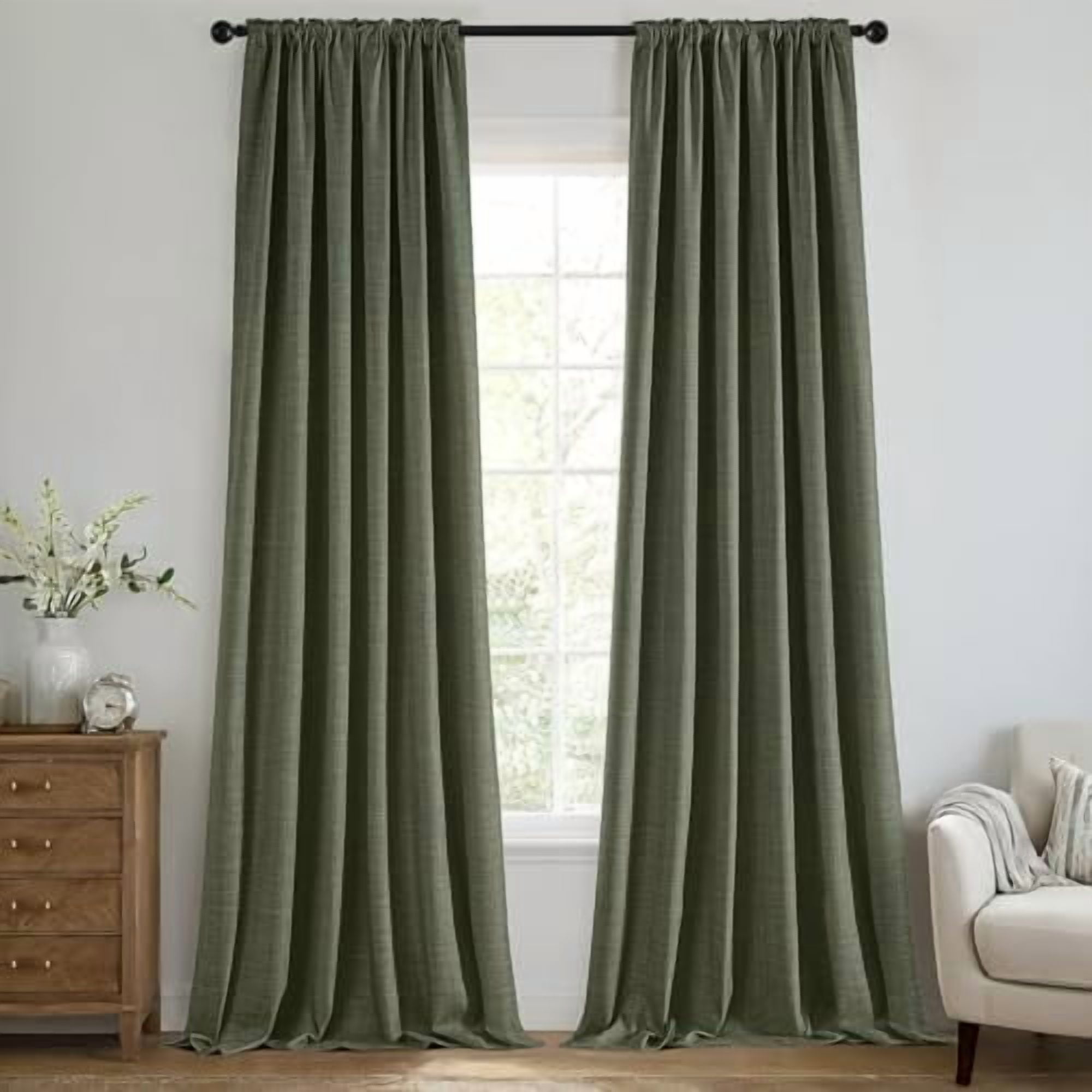 100% Blackout Curtains 108 Inch Long 2 Panels Set for Bedroom, Thick ...