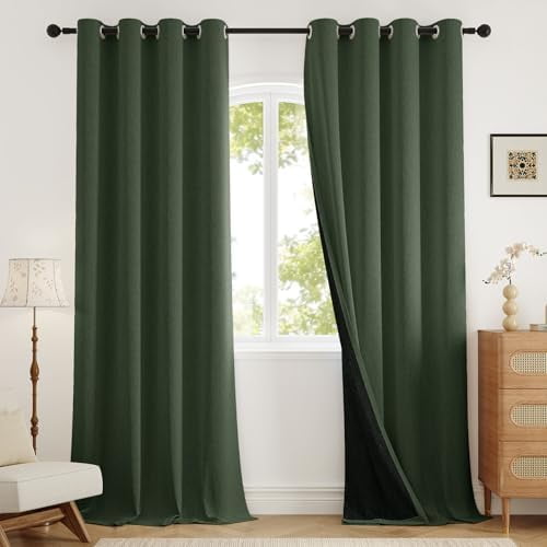 100% Blackout Curtains 72 inch Length 2 Panels Set for Dining Room ...