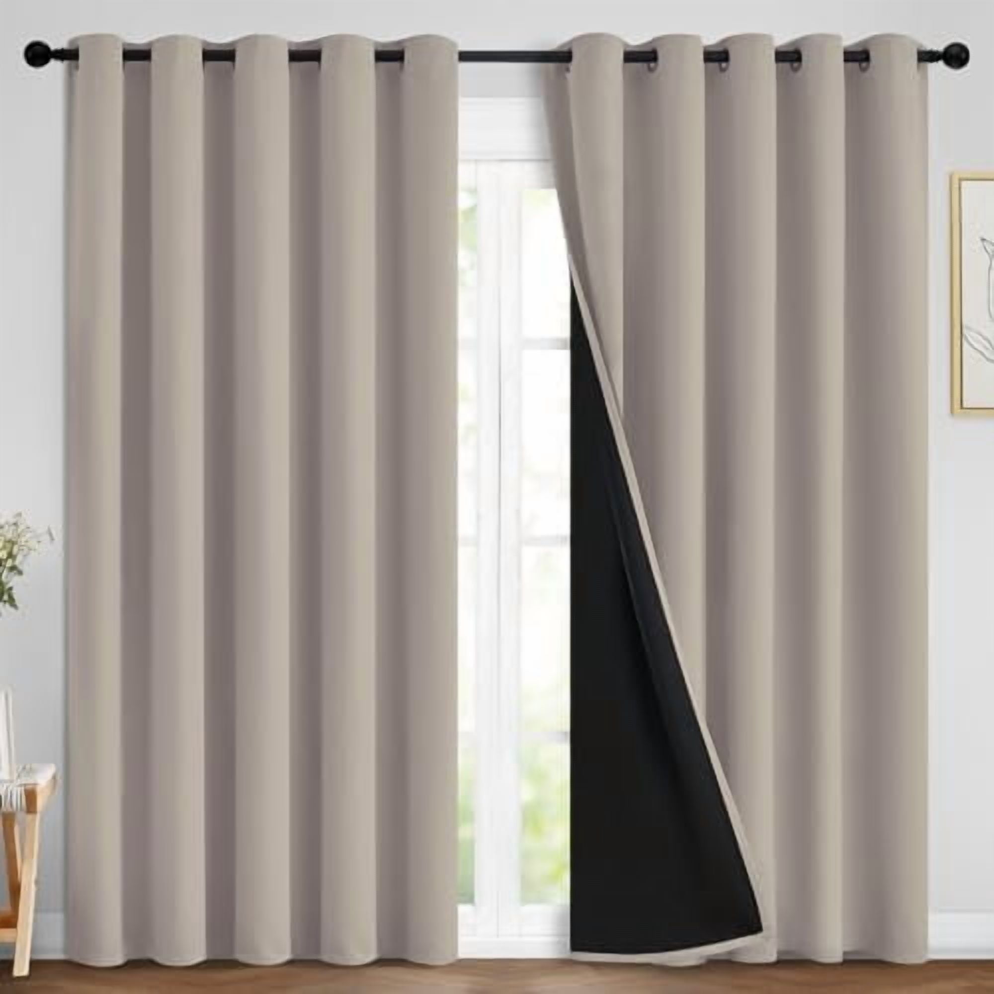 100% Blackout Curtains 84 Inches Long, 2 Thick Layers Heat and Full ...