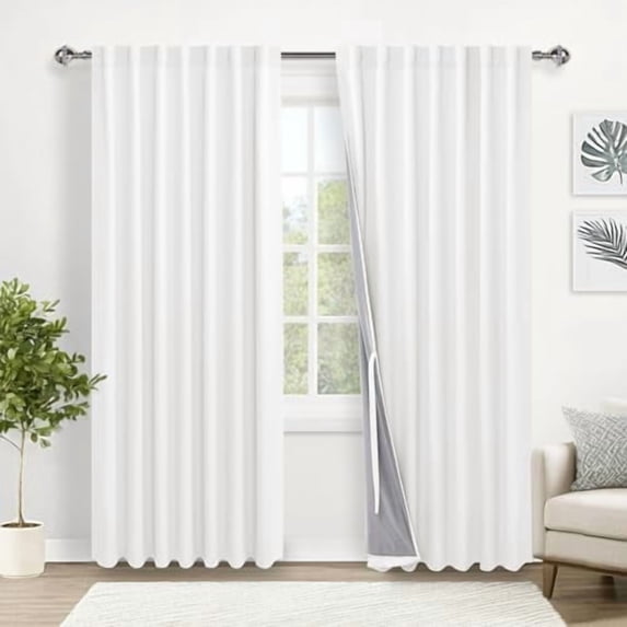 100% Blackout Curtains 84 Inches Long - Double Layer Full Room ...