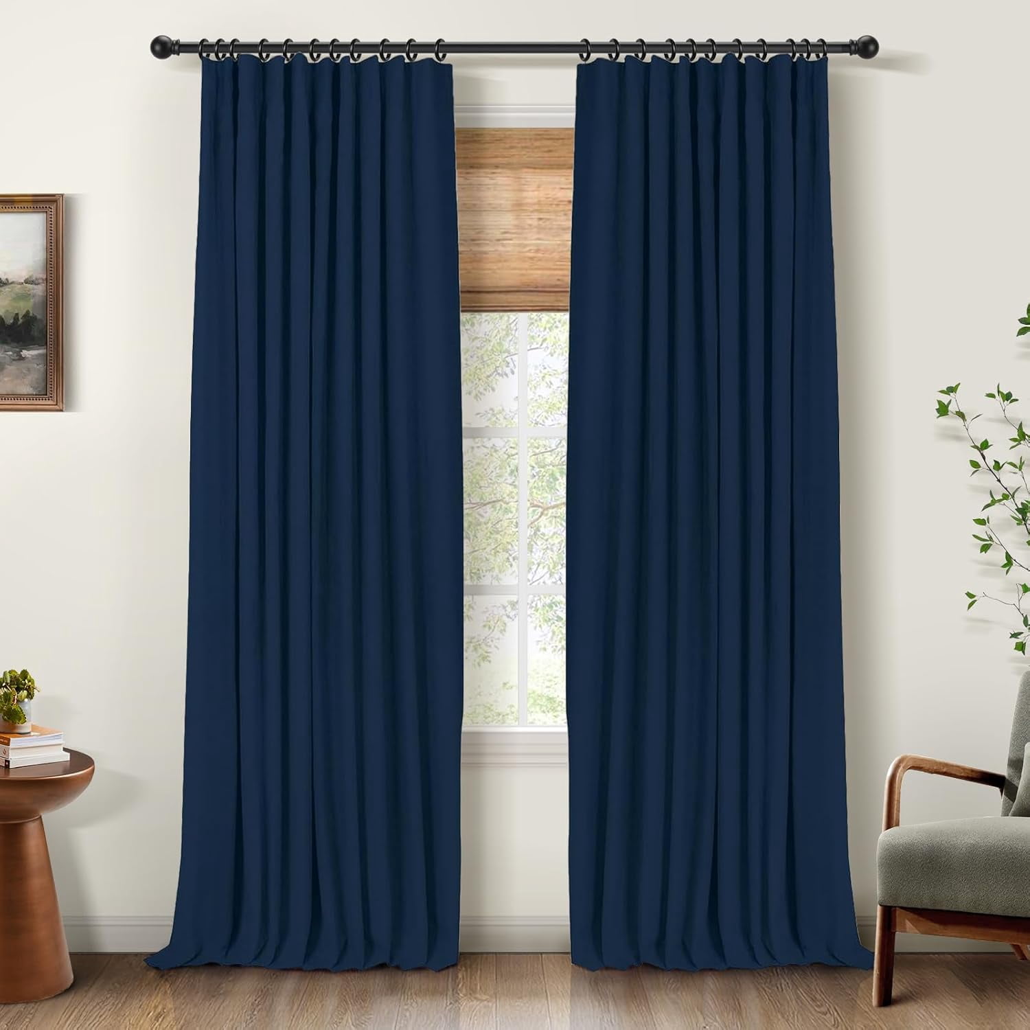 100% Blackout Curtains for Bedroom, 96 Inch Long Thermal Insulated Room ...