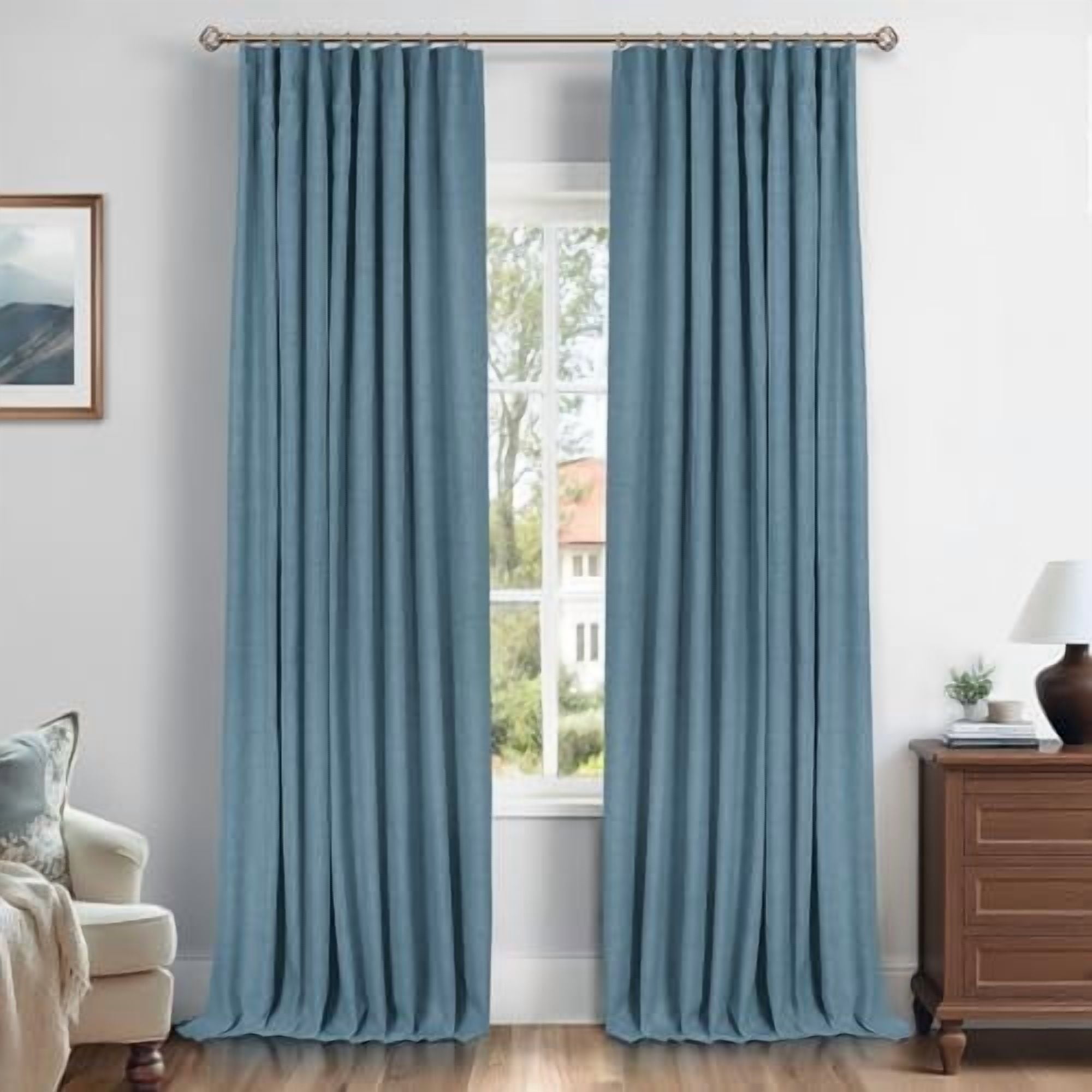 100% Blackout Curtains for Bedroom, Black Out Curtains 96 Inch Long ...