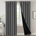 100% Blackout Curtains for Bedroom with Black Liner Full Room Darkening ...