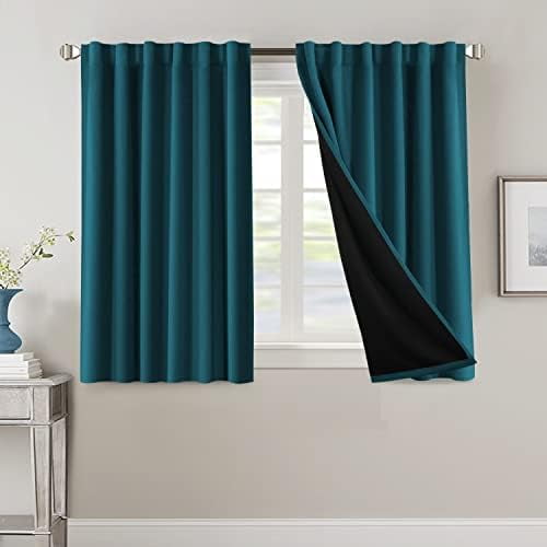 100% Blackout Curtains for Bedroom with Black Liner Full Room Darkening ...