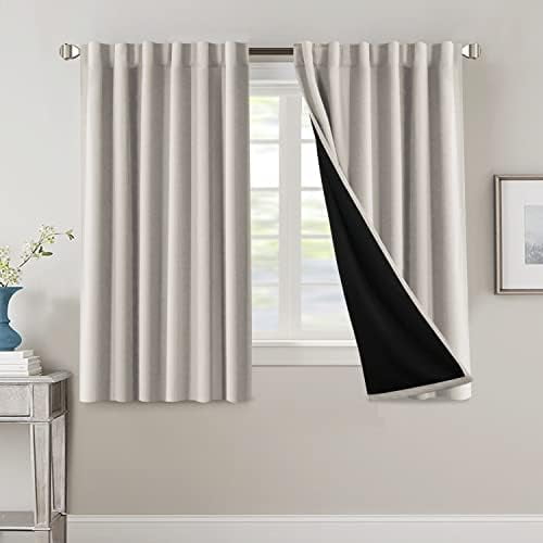 100% Blackout Curtains for Bedroom with Black Liner Full Room Darkening ...