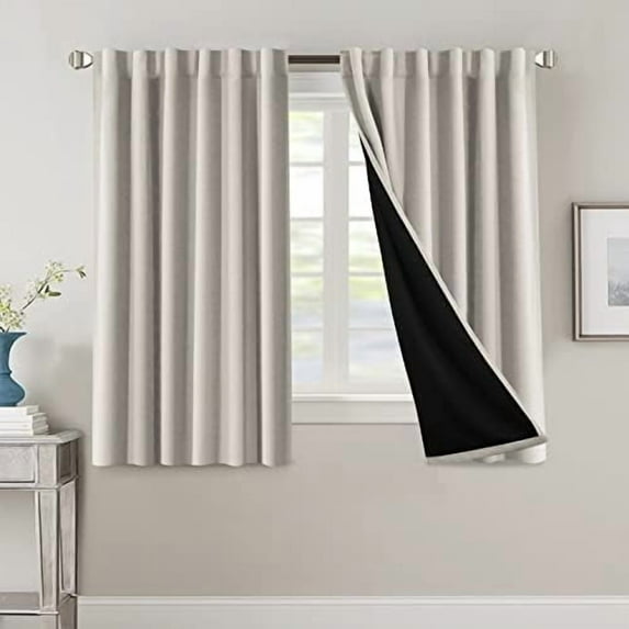 100% Blackout Curtains for Bedroom with Black Liner Full Room Darkening ...