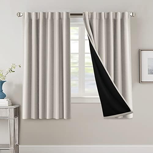 100% Blackout Curtains for Bedroom with Black Liner Full Room Darkening ...