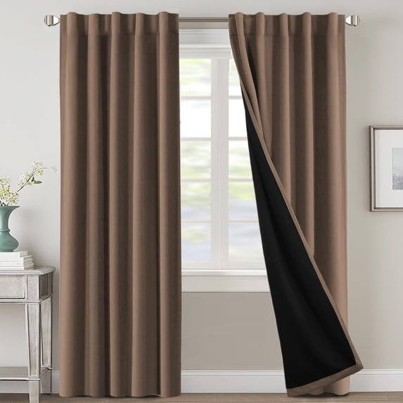 100% Blackout Curtains for Bedroom with Black Liner, Full Room ...
