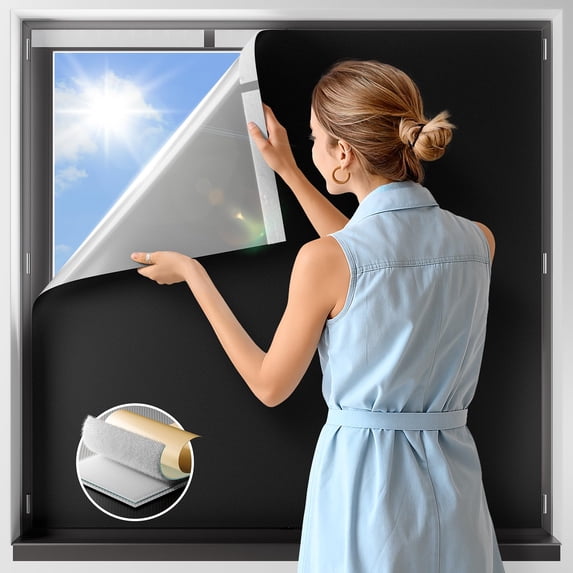 100% Blackout Curtains for Bedroom, No Drill Black out Blinds With ...