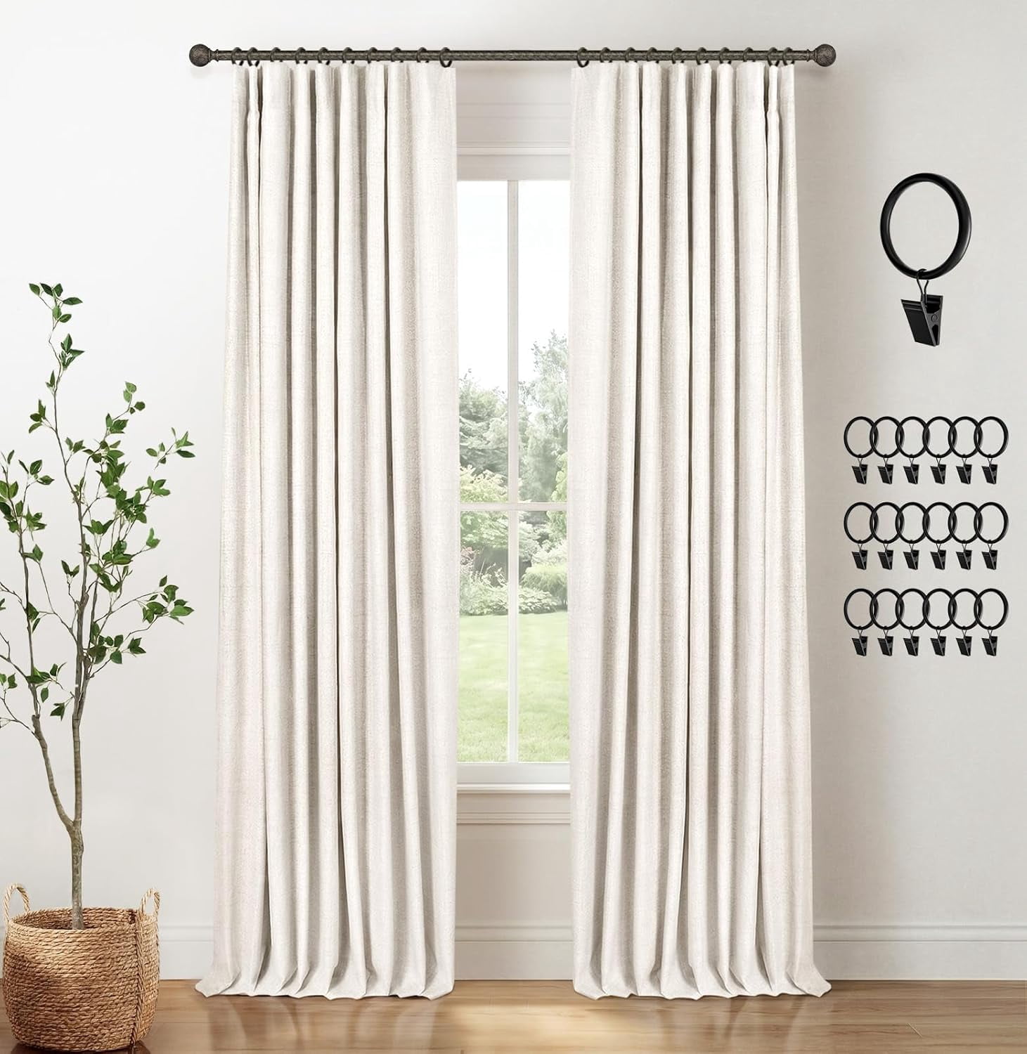 100% Blackout Curtains for Bedroom, Thermal Insulated Blackout Drapes ...