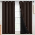 100% Blackout Curtains for Bedroom, Thermal Insulated Chocolate Brown ...