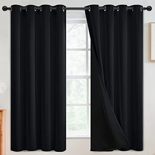 100% Blackout Curtains for Bedroom,Thermal Insulated Grommet Window ...