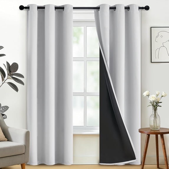 100% Blackout Curtains for Bedroom, Thermal Insulated Grommet Window ...