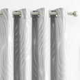 100% Blackout Curtains Grey and Silver Foil Pattern Curtains 84 Inch ...