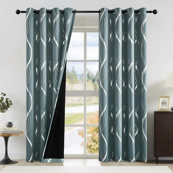 100% Blackout Curtains for Living Room, Stormy Sea, 52 inch by 84 inch ...