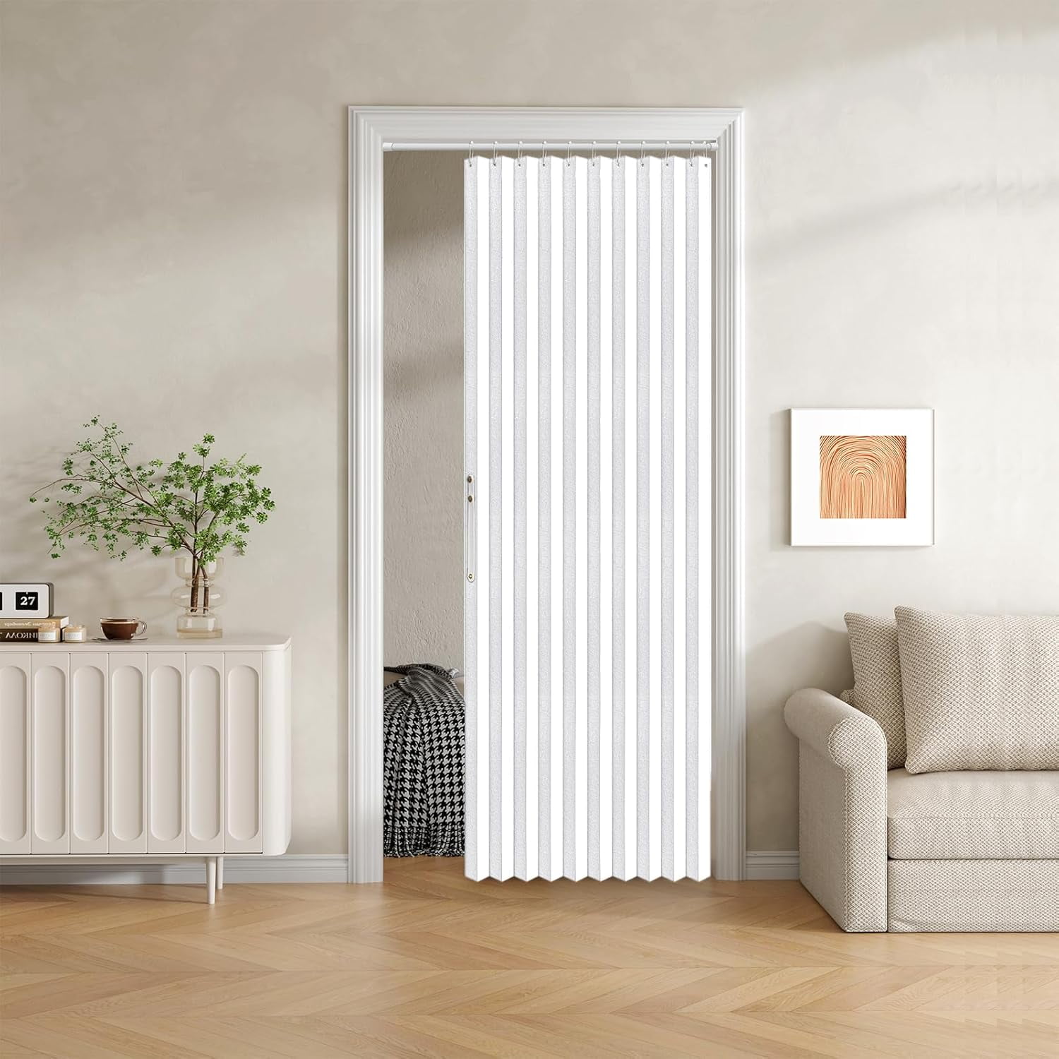 100% Blackout Fabric Folding Door Curtain with Magnetic Closure ...