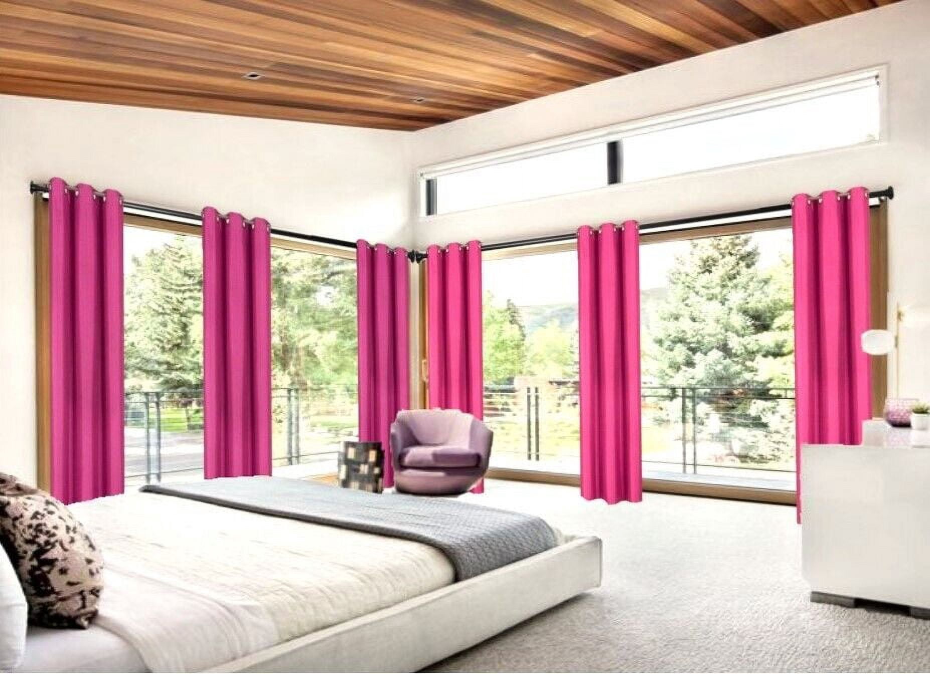 100% Blackout K92 Hot Pink Color 108" Long Window Curtain Thermal ...