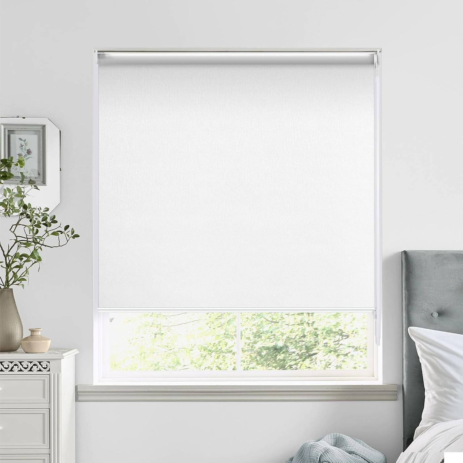 100% Blackout Roller Shade,Striped Jacquard Window Blinds with Thermal ...