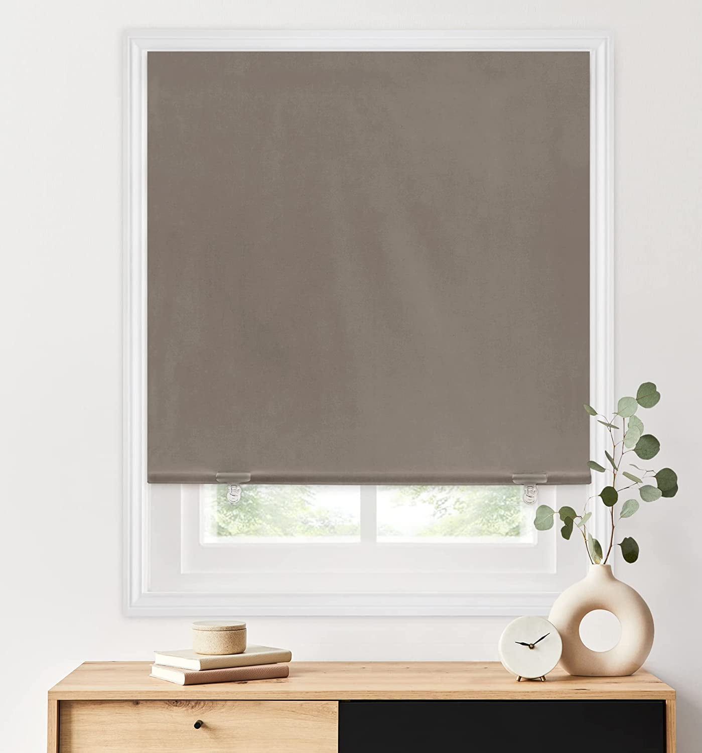 100% Blackout Roller Shades, No Tools No Drill Cordless Window Blinds ...