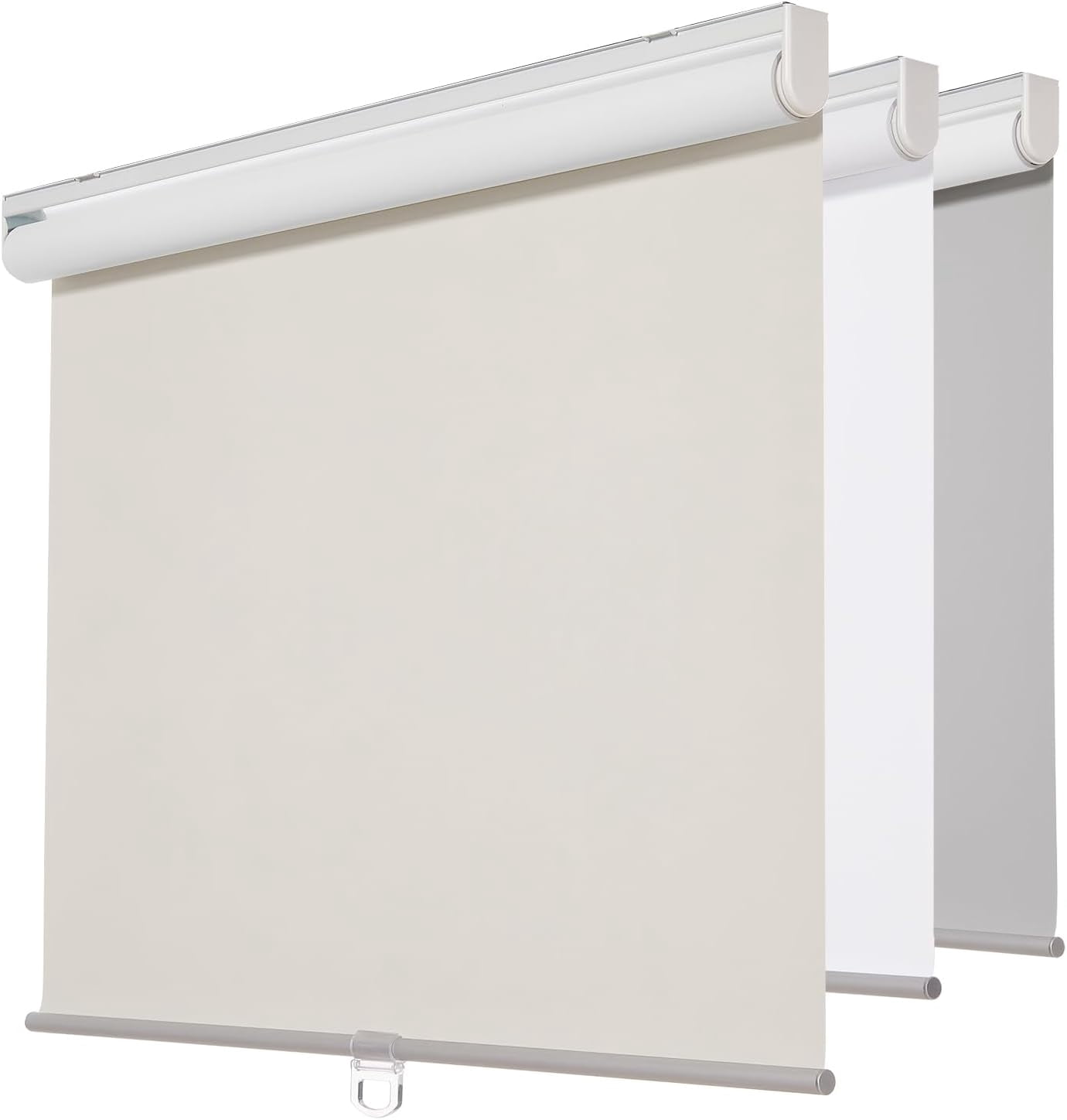 100% Blackout Roller Window Shades (38" W x 72" H, Beige) Cordless ...