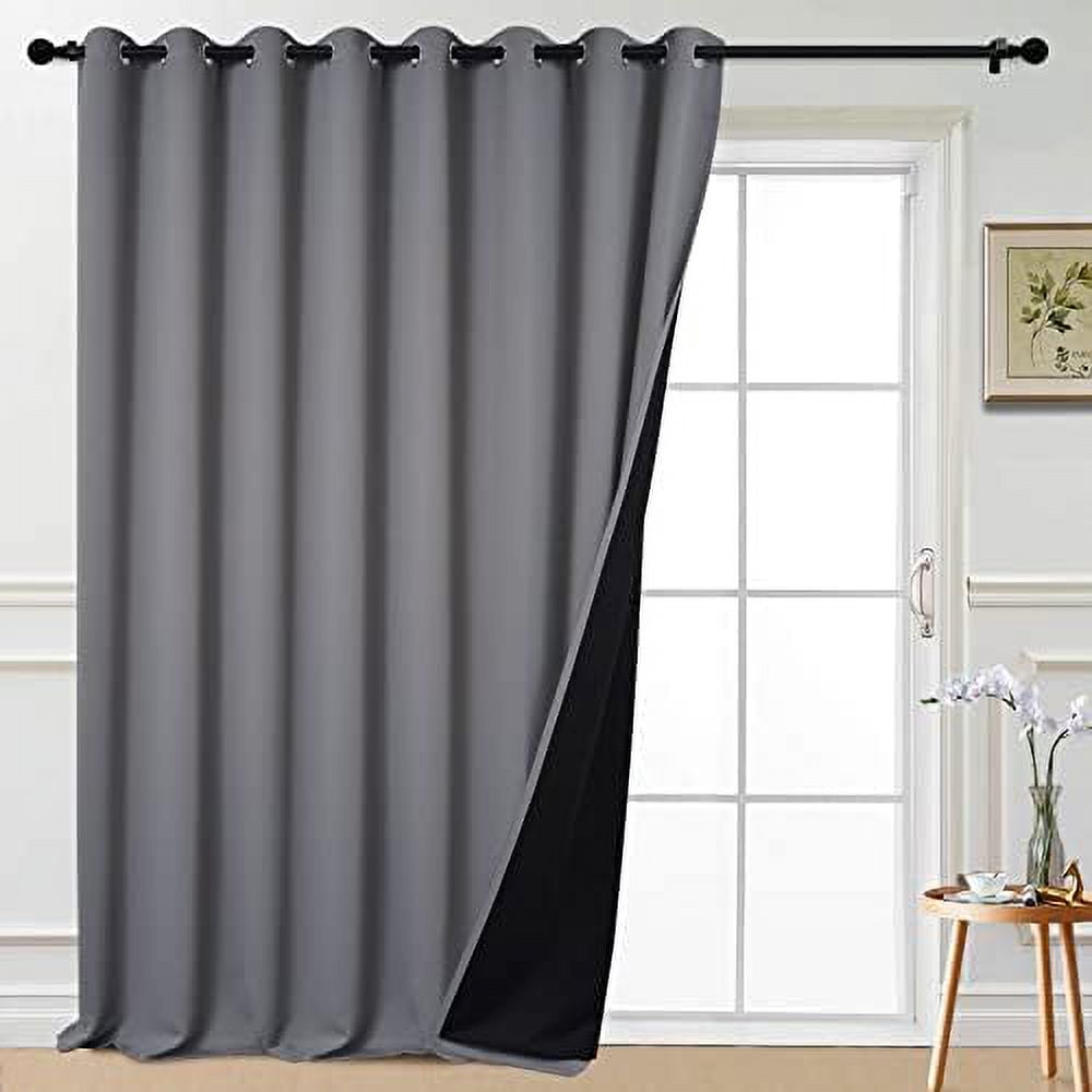 100% Blackout Thermal Insulated Grommet Curtains, Noise Reducing ...