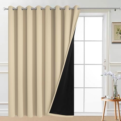 100% Blackout Thermal Insulated Grommet Curtains, Noise Reducing ...