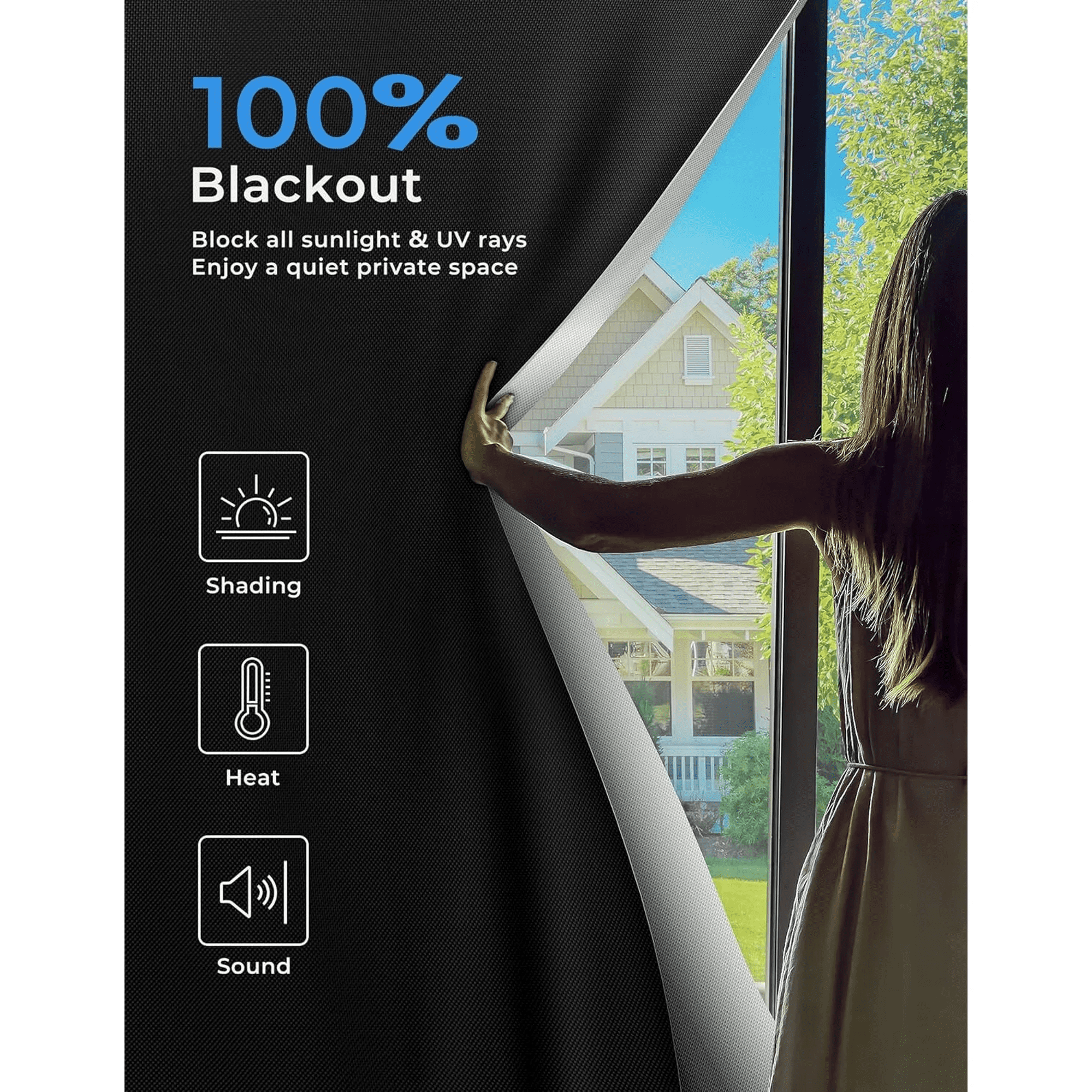 Asunby Blackout Window Cover, 118" x 57" , Portable Blackout Curtains ...